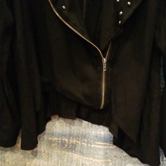 torrid | Jackets & Coats | Torrid Sharkbite Black Studded Zipup Blazer ...